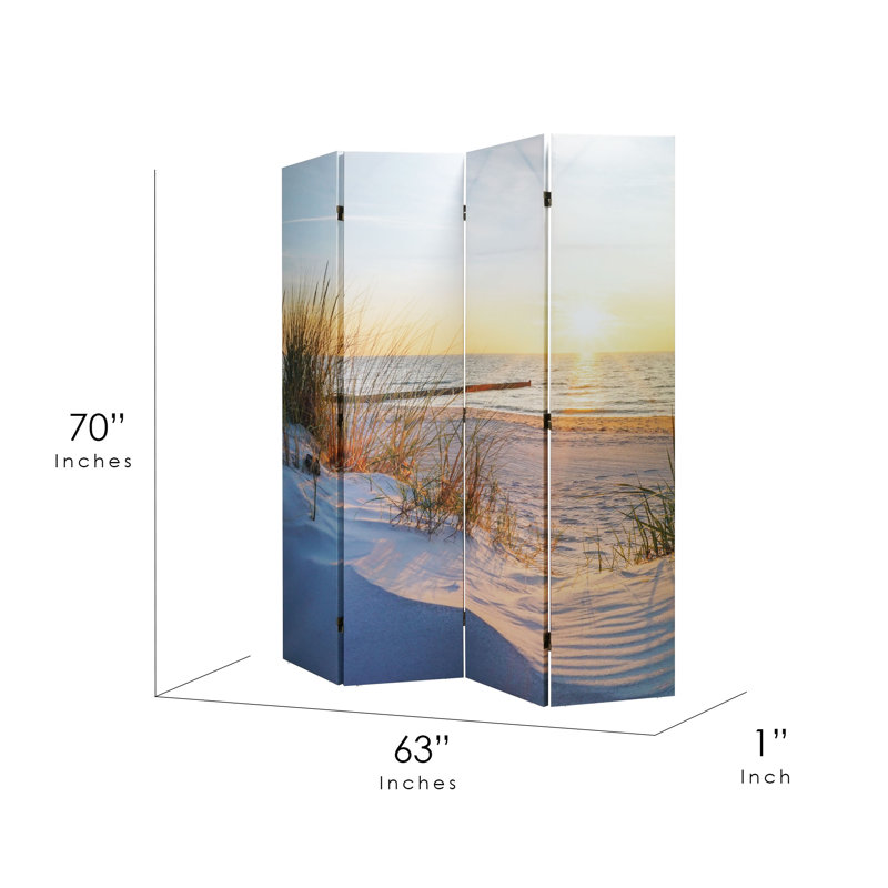 Red Barrel Studio® Margerie 63" W x 70" H 4-Panel Canvas Double-Sided ...